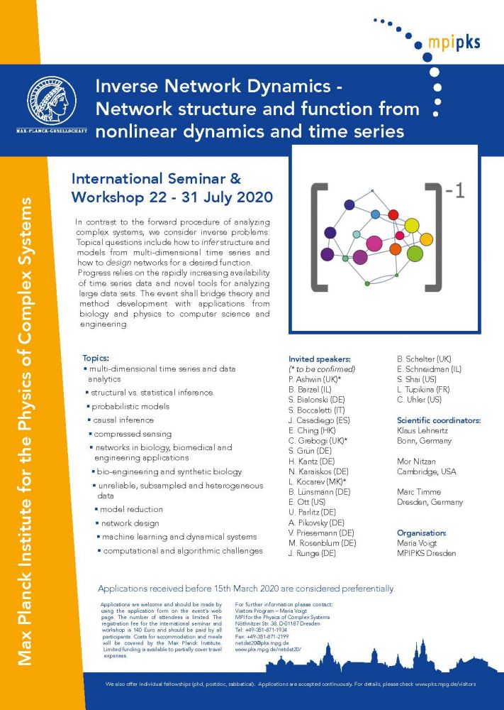 International Seminar & Workshop "Inverse Network Dynamics - Network ...